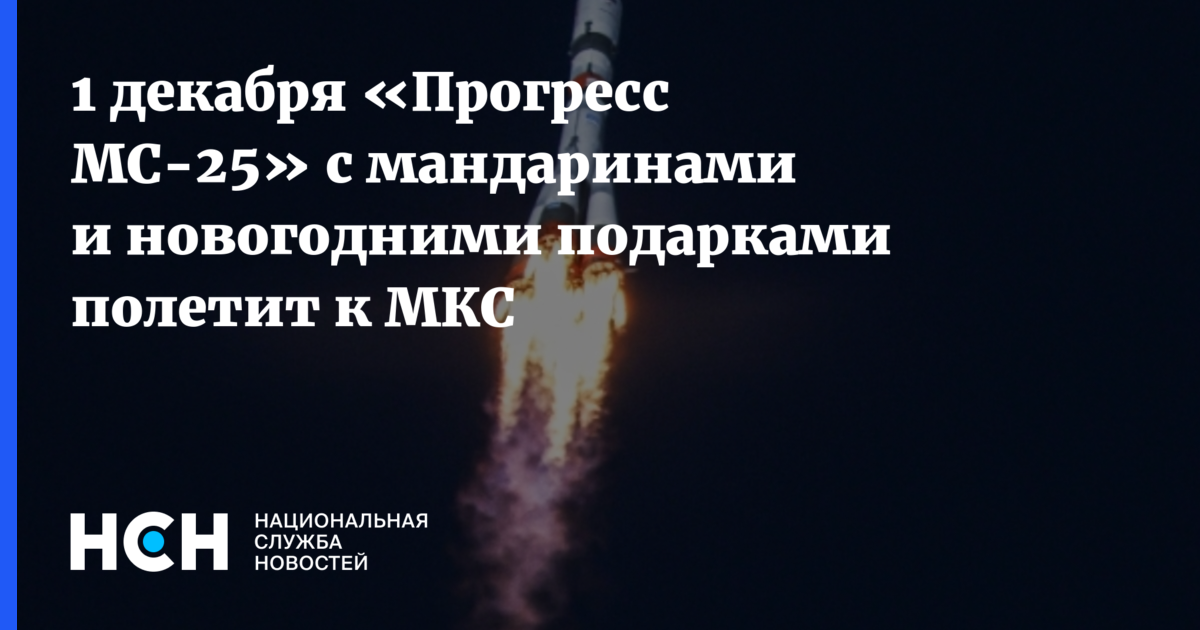 1 декабря «Прогресс МС-25» с мандаринами и новогодними подарками ...